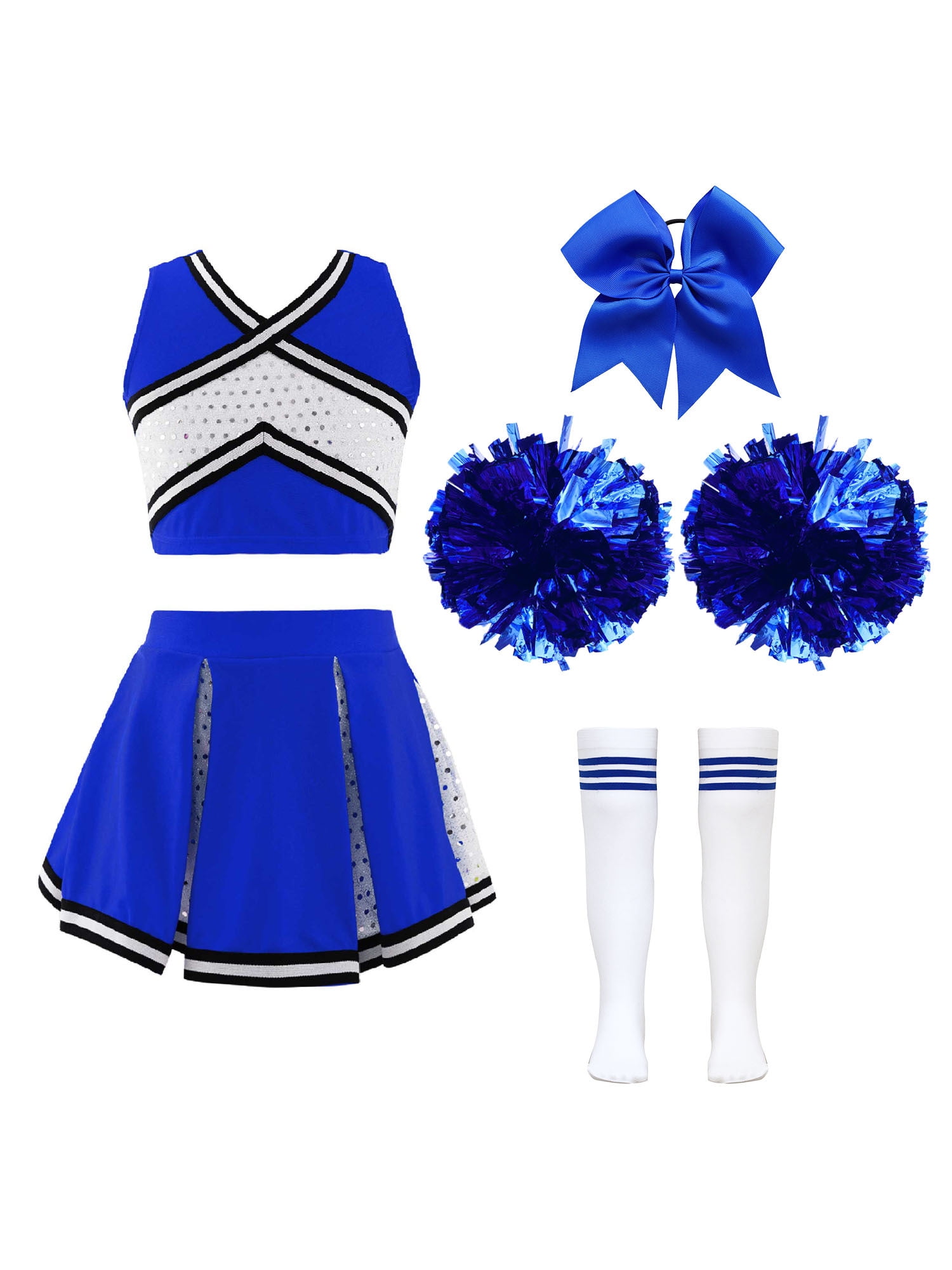 TiaoBug Kids Girls Cheerleading Uniform Halloween Party Outfit Cheer ...