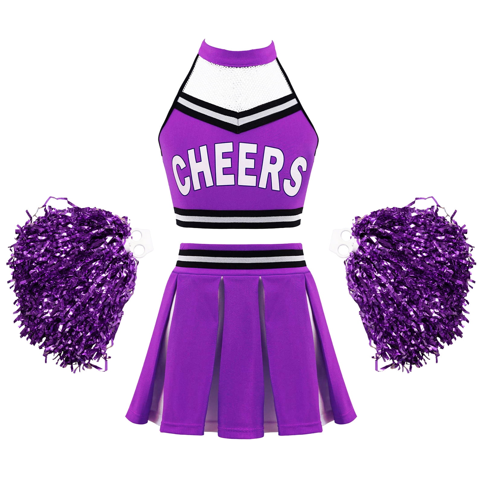 TiaoBug Kids Girls Cheerleading Uniform Outfit Cheer Leader Cosplay ...