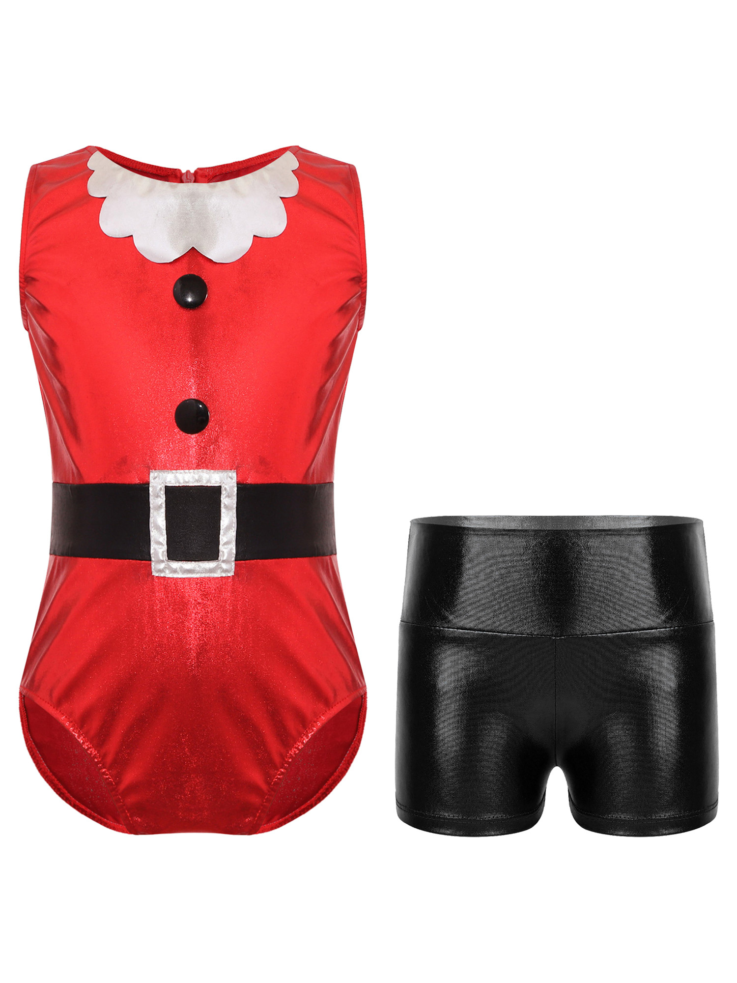 TiaoBug Kids Girls Christmas Santa Claus Cosplay Costume Sleeveless ...