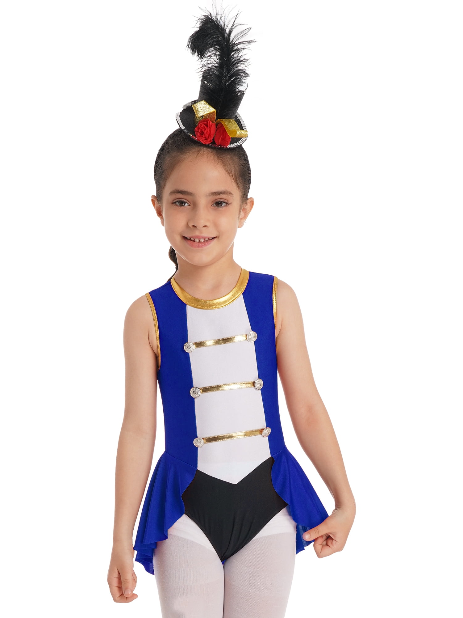TiaoBug Kids Girls Circus Ringmaster Costume Carnival Sleeveless ...