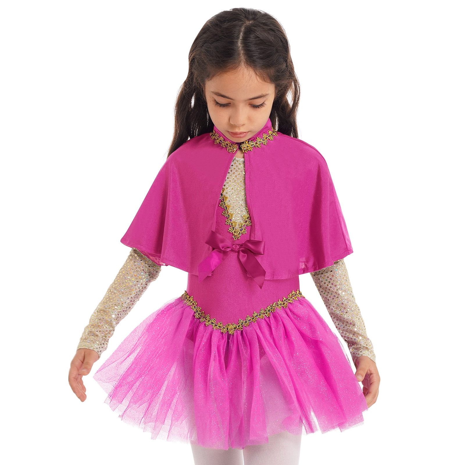 TiaoBug Kids Girls Circus Trapeze Show Costume Sparkle Tutu Dance Dress ...