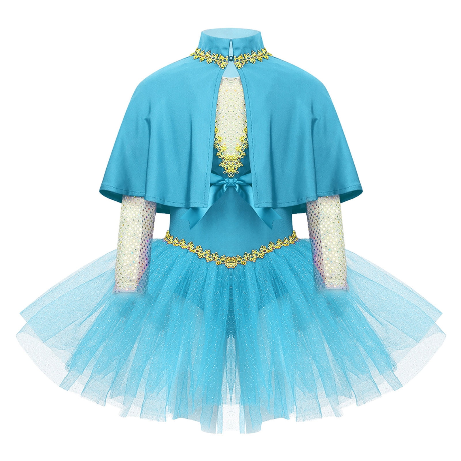 TiaoBug Kids Girls Circus Trapeze Show Costume Sparkle Tutu Dance Dress ...