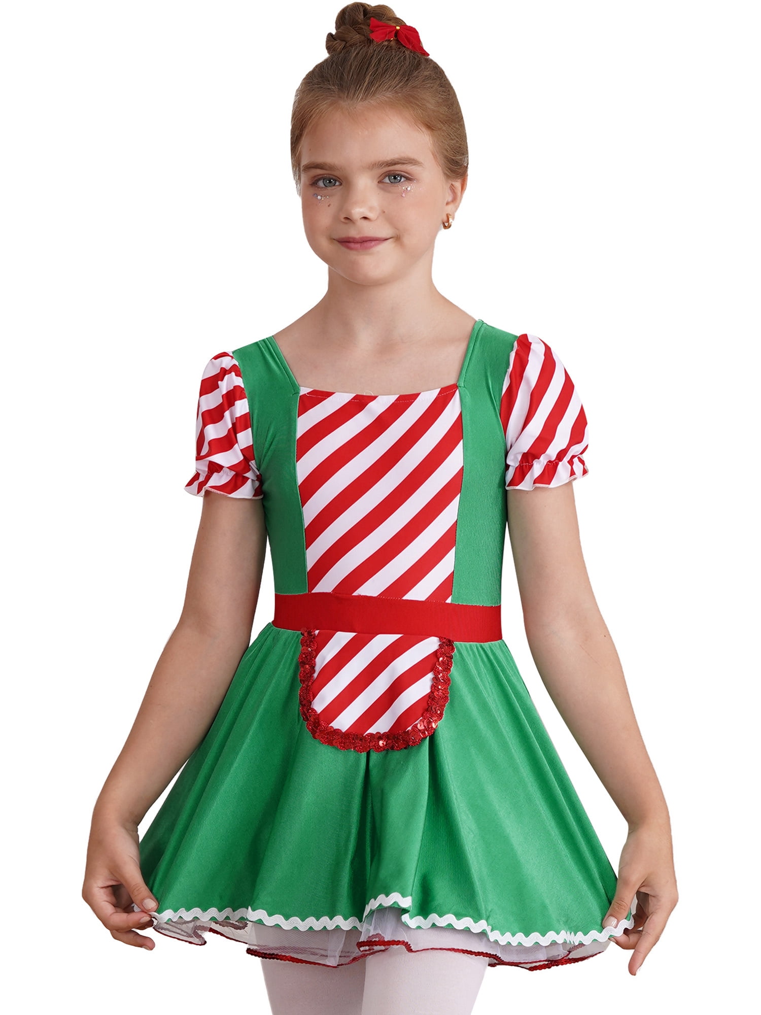 TiaoBug Kids Girls Gingerbread Halloween Party Cosplay Costumes Puff ...