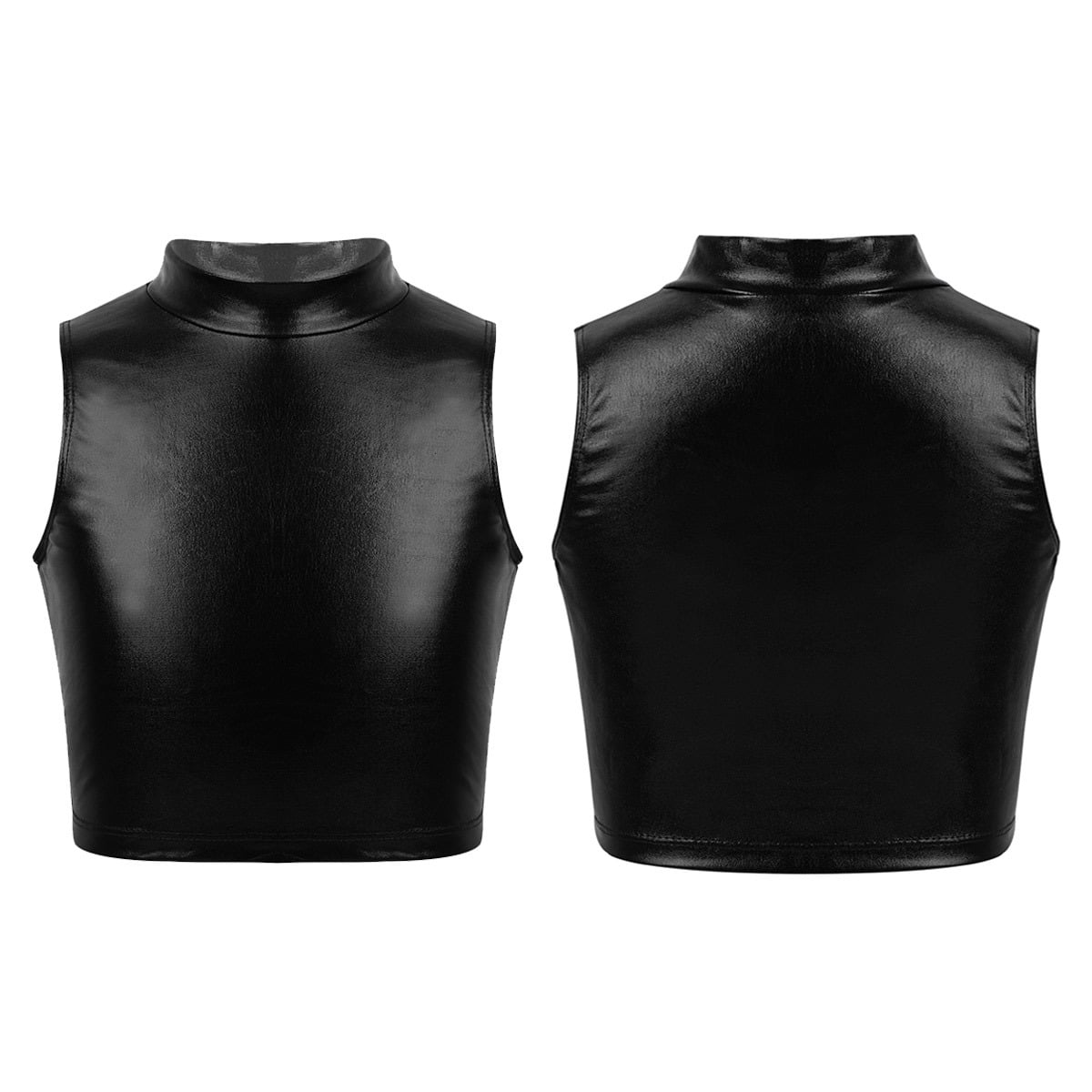 TiaoBug Kids Girls Gymnastic Dance Tank Tops Jazz Hip-Hop Shiny ...