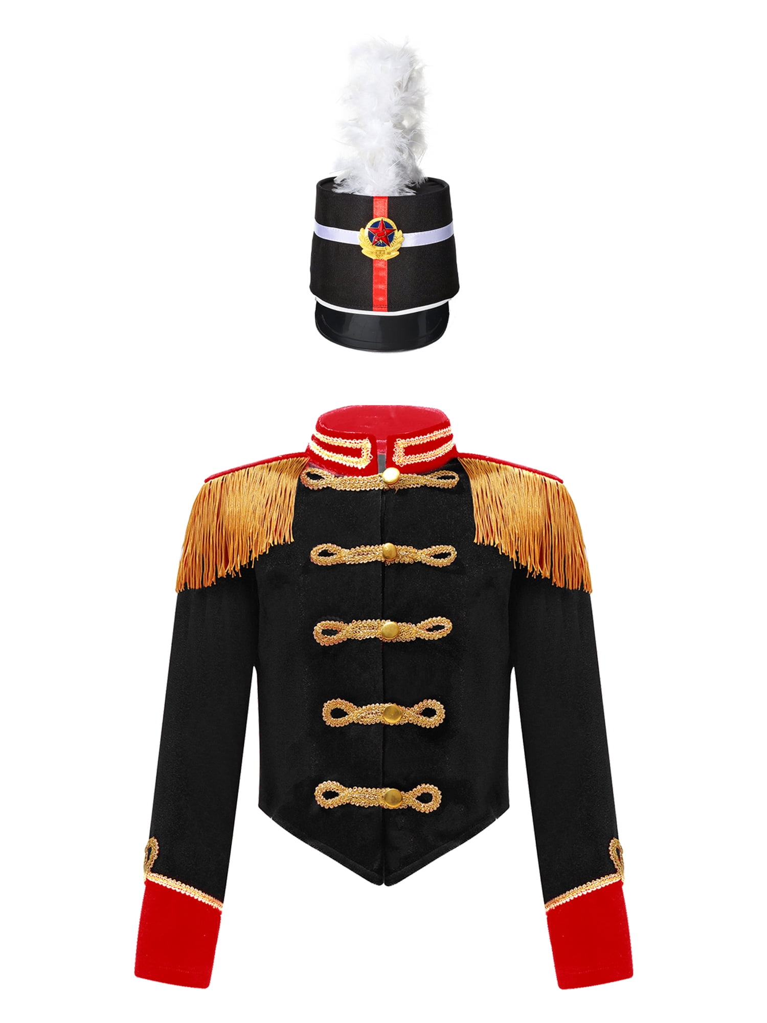 TiaoBug Kids Girls Halloween Ringmaster Circus Costume Uniform Tassel ...
