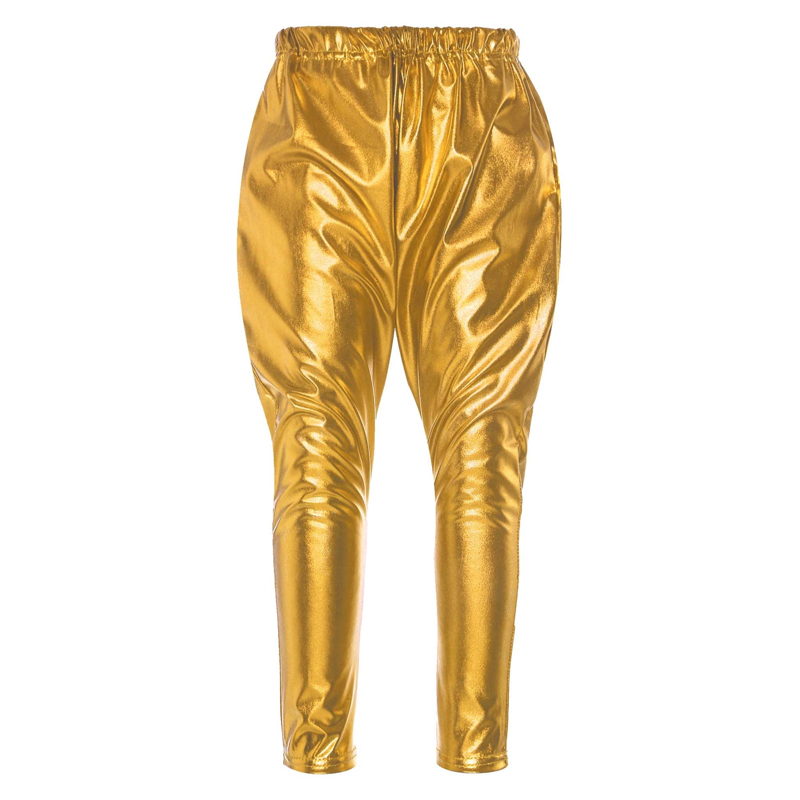 TiaoBug Kids Girls Hip Hop Jazz Street Dance Shiny Metallic Pants ...