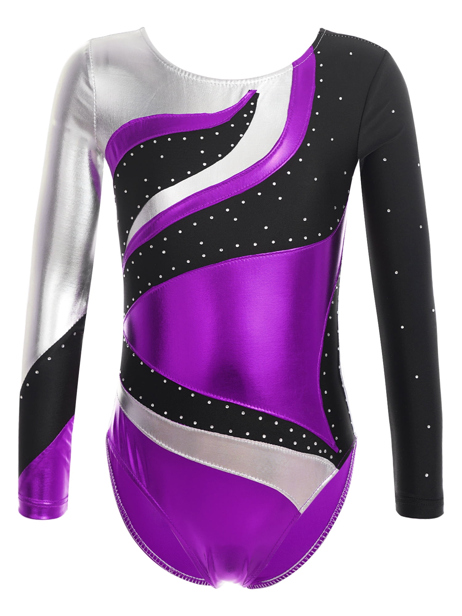TiaoBug Kids Girls Long Sleeve Gymnastics Leotard Ballet Dance Unitard ...