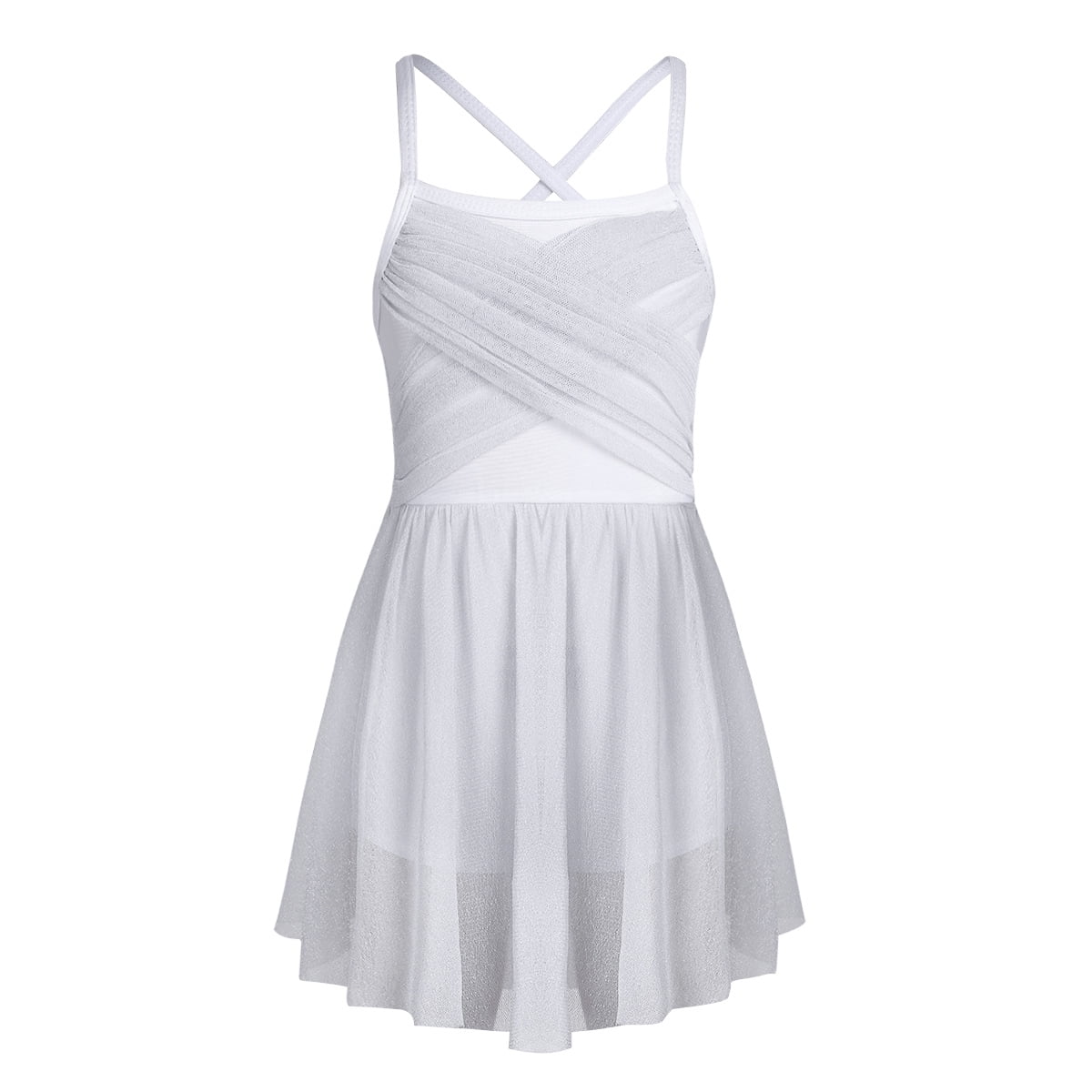 TiaoBug Kids Girls Lyrical Ballet Dance Dress Camisole Backless Chiffon ...