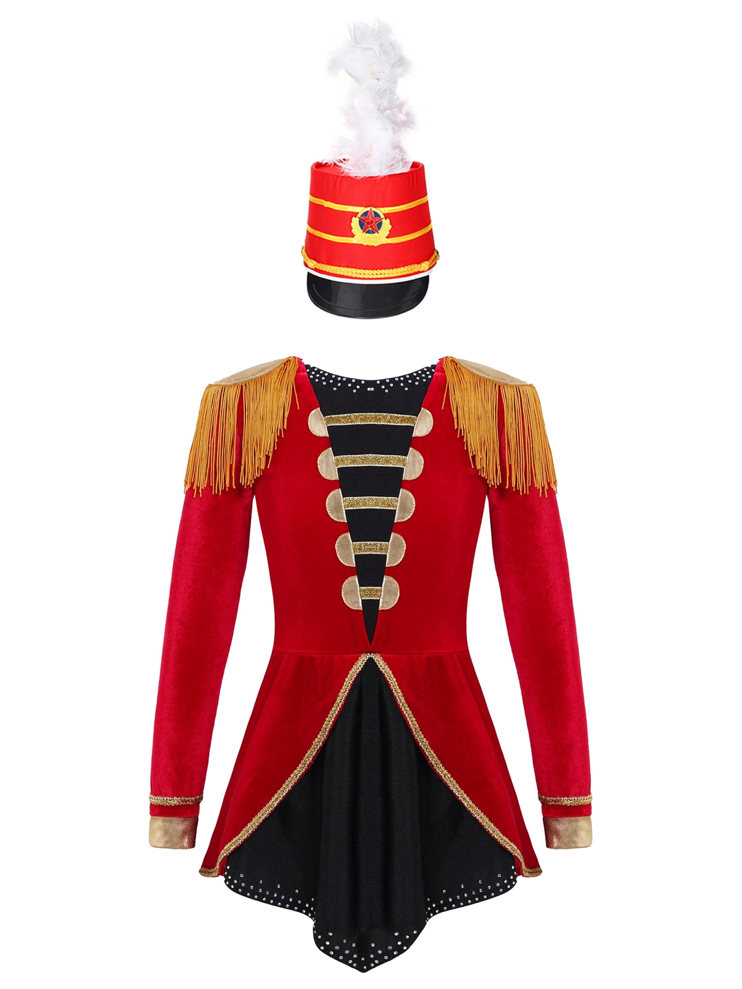 TiaoBug Kids Girls Marching Band Uniform Carnival Cosplay Long Sleeve ...