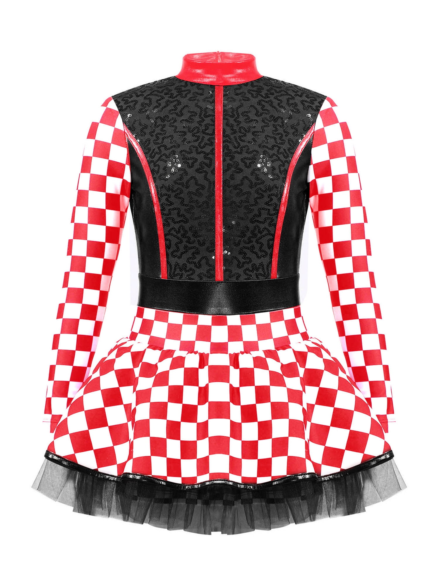 TiaoBug Kids Girls Race Car Driver Cosplay Costume Biketard Sequins ...