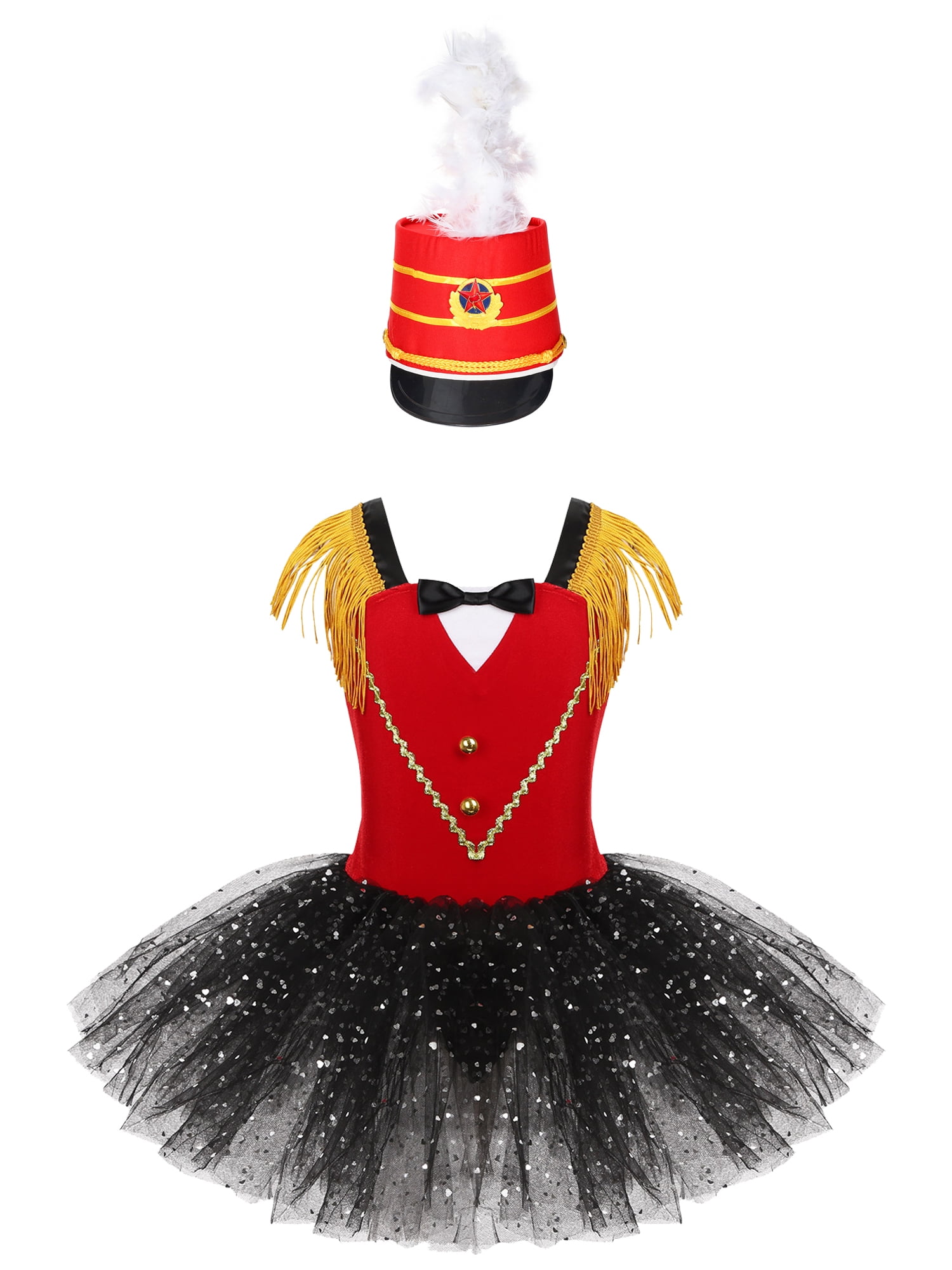 TiaoBug Kids Girls Ringmaster Circus Uniform Halloween Costume Tulle ...