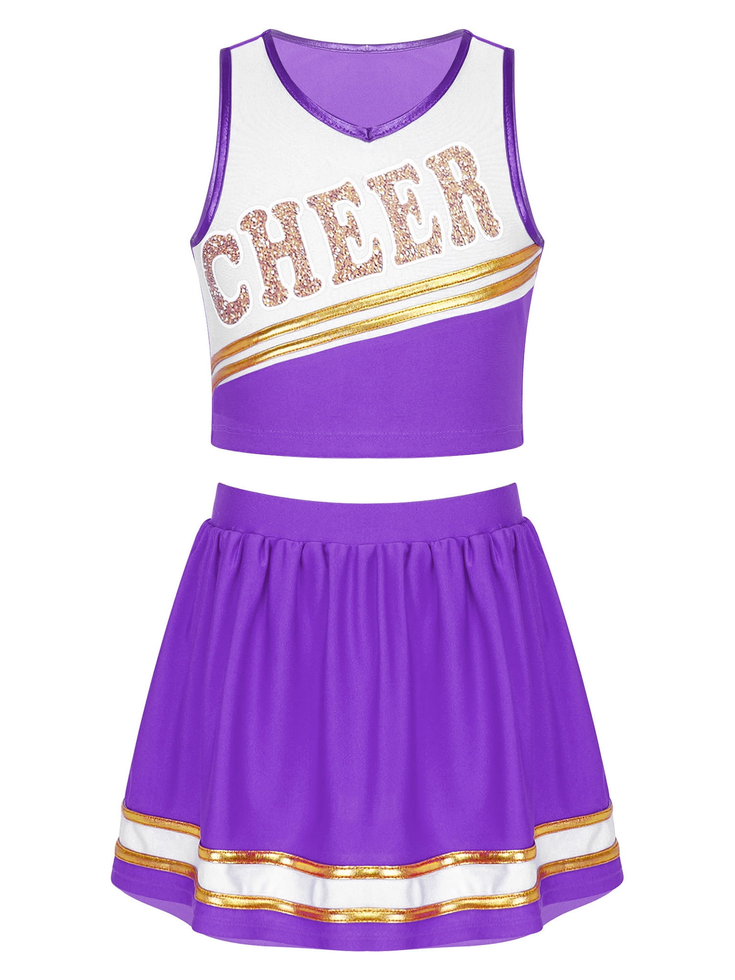 TiaoBug Kids Girls School Cheerleading Uniform Athletic Gymnastic ...