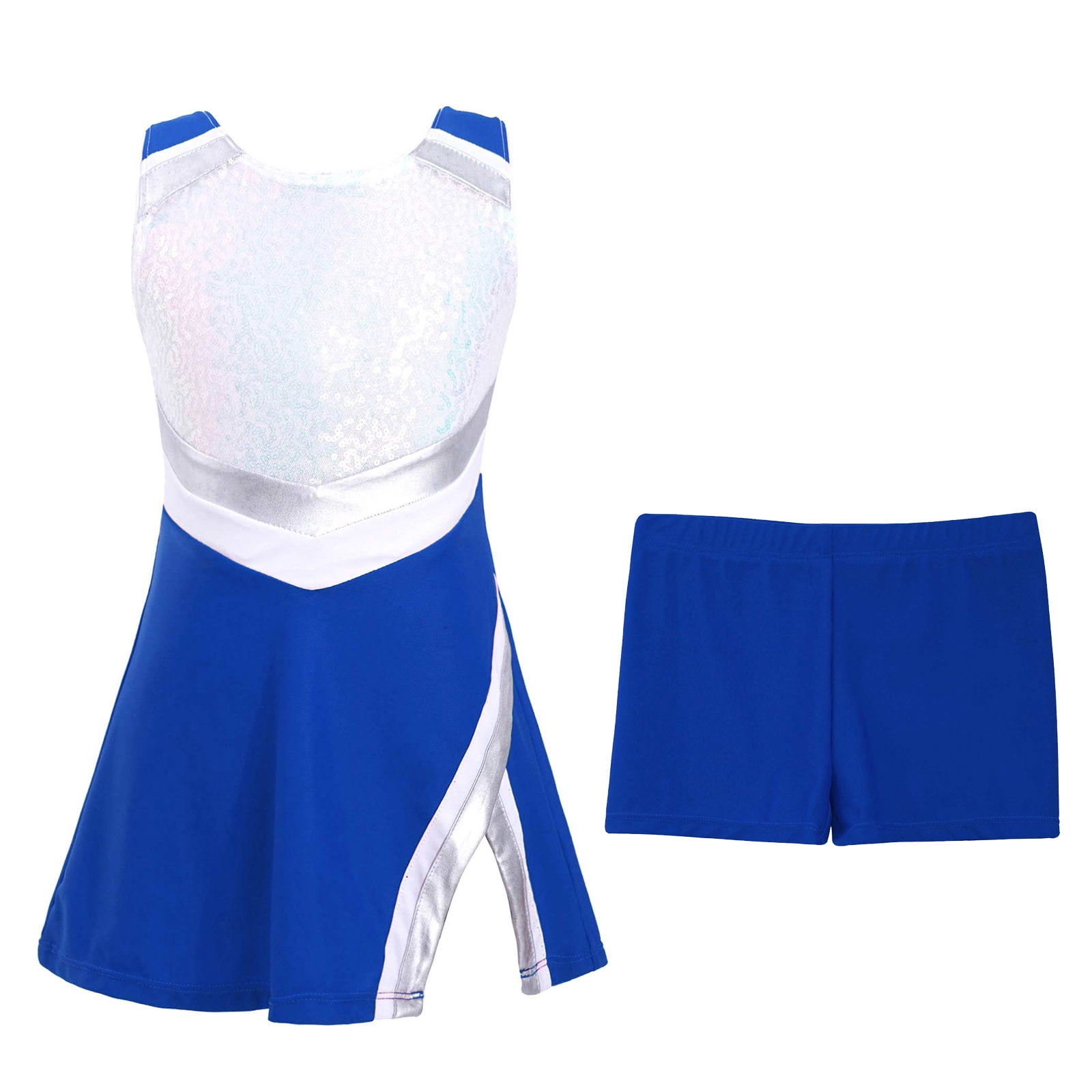 TiaoBug Kids Girls Shiny Cheerleading Costumes Sport Dress+Shorts Sets ...