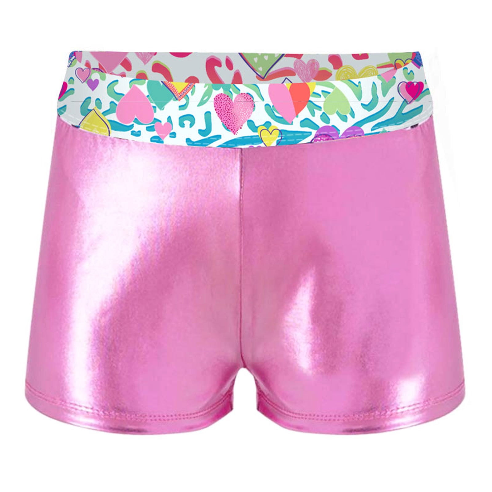 TiaoBug Kids Girls Shiny Metallic Ballet Dance Shorts Gym Workout ...