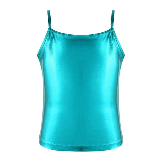TiaoBug Kids Girls Shiny Metallic Camisole Tank Top Dance Vest ...