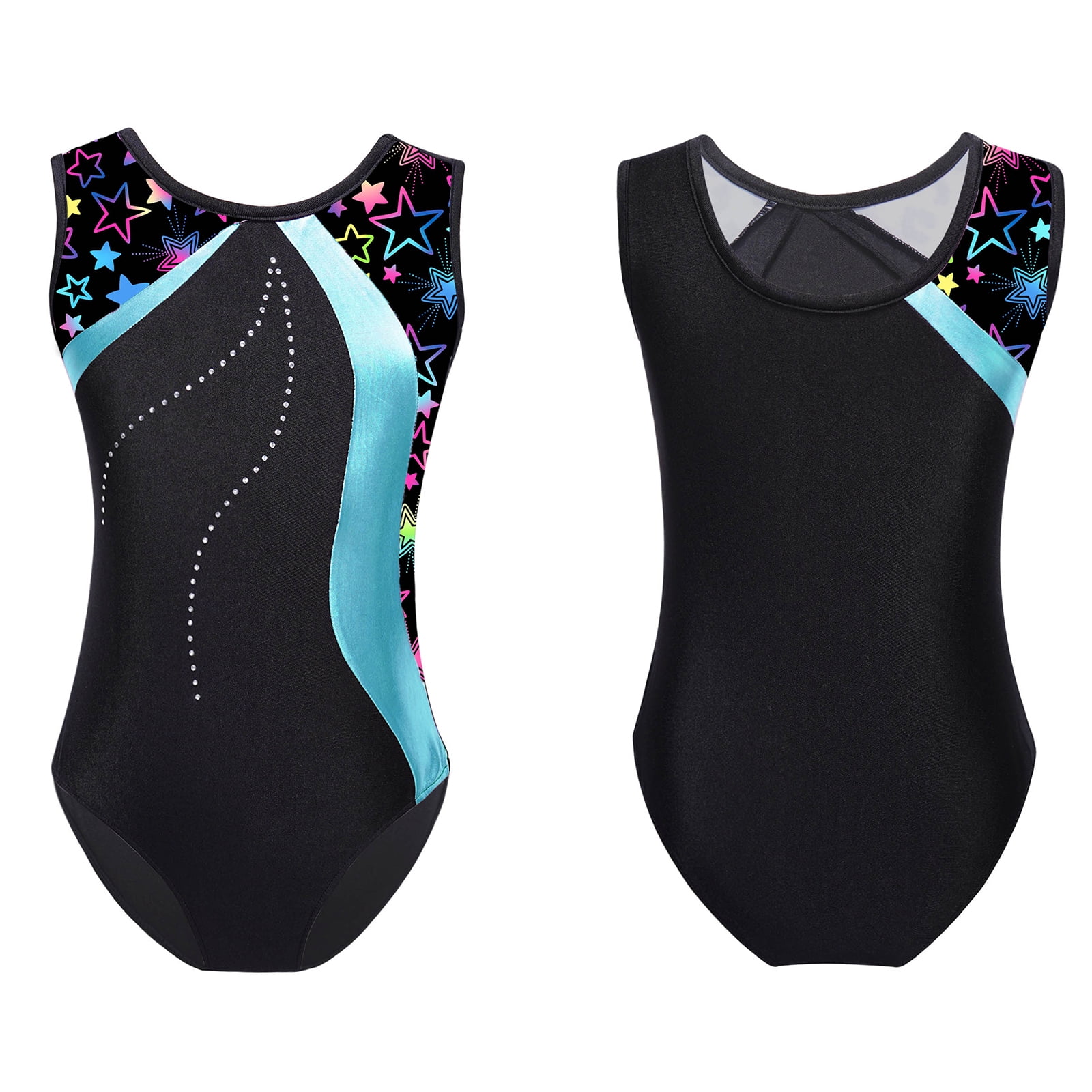 TiaoBug Kids Girls Shiny Metallic Stretch Gymnastics Leotard Ballet ...
