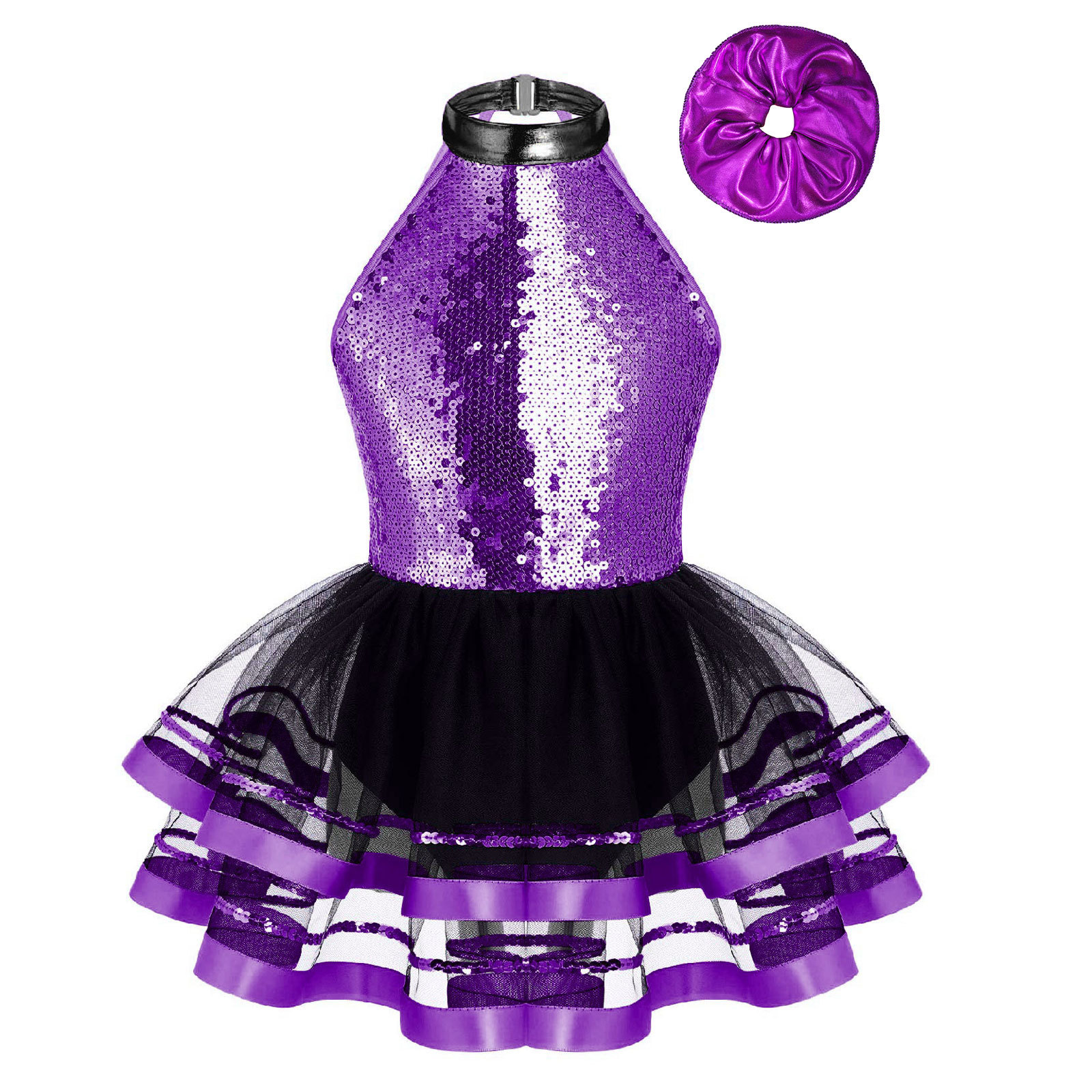TiaoBug Kids Girls Sparkle Sequin Ballet Dance Dress Ballerina Leotard ...