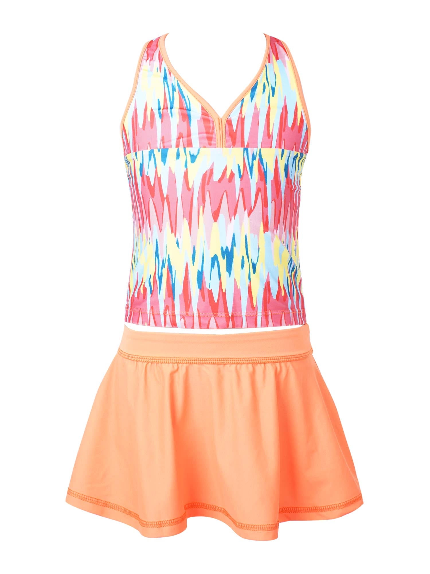 TiaoBug Kids Girls Tankini Swimsuit Swim Tops Bottoms Skirts Bathing ...