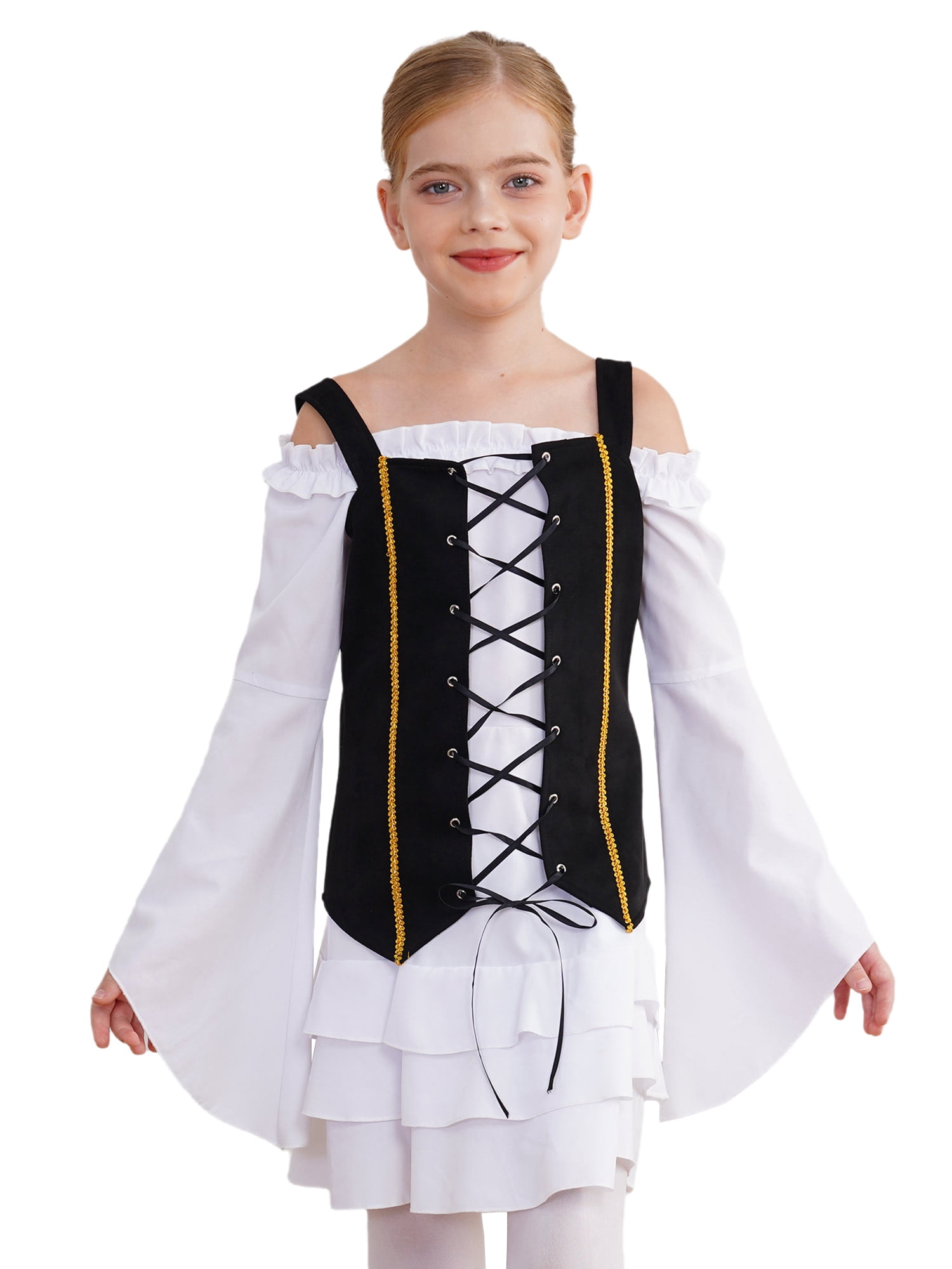TiaoBug Kids Girls Victorian Pirates Queen Dress up Off Shoulder Dress ...