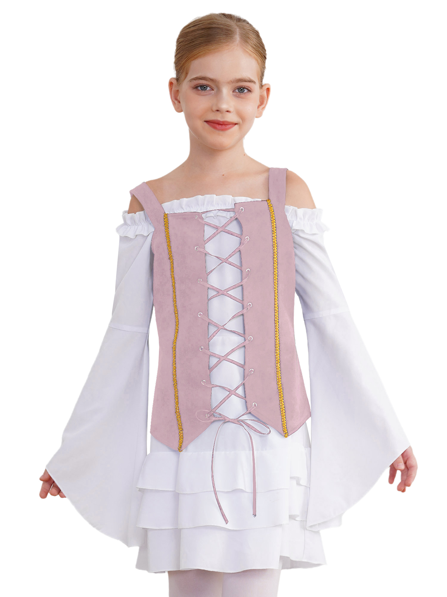 TiaoBug Kids Girls Victorian Pirates Queen Dress up Off Shoulder Dress ...