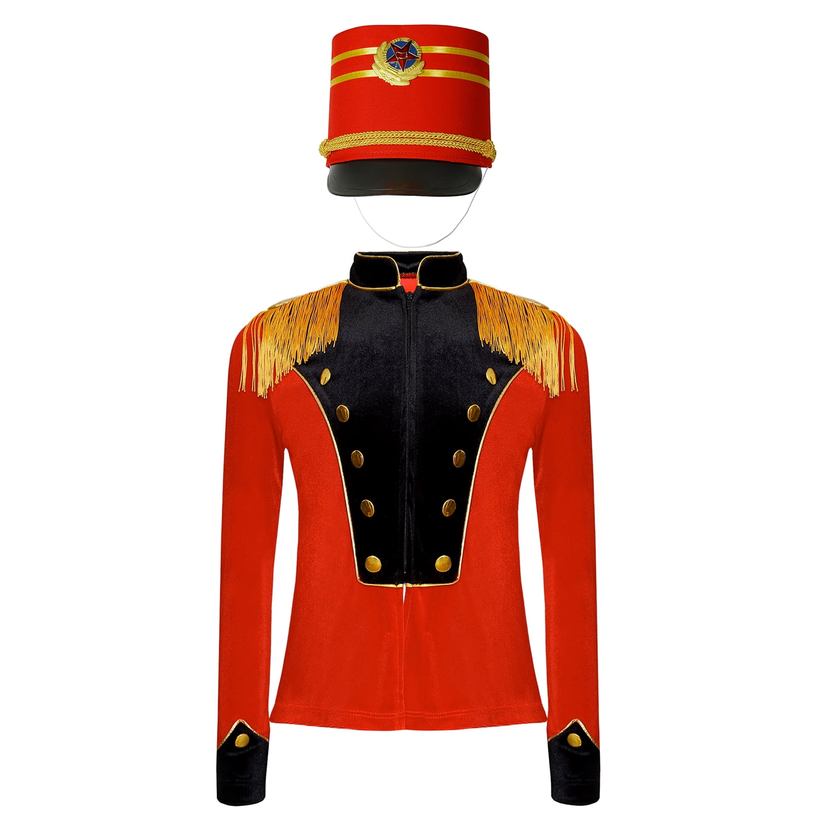 TiaoBug Kids Grils Drum Major Costume Halloween Circus Drummer Fancy ...