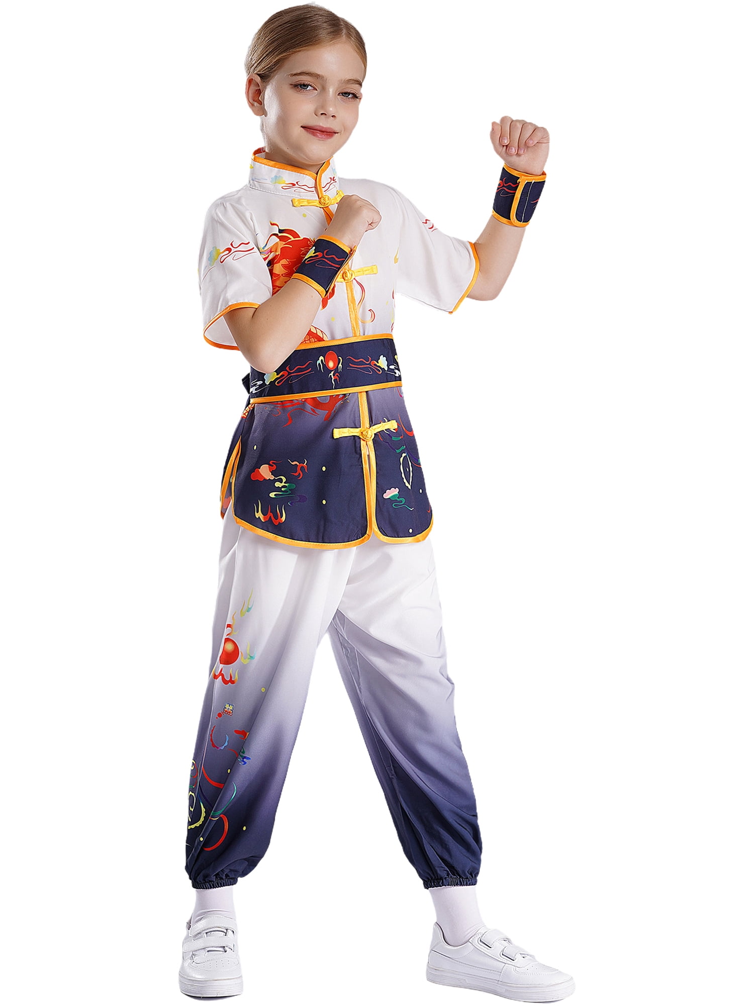 TiaoBug Kids Kung Fu Suit Martial Arts Taichi Dragon Chinese ...