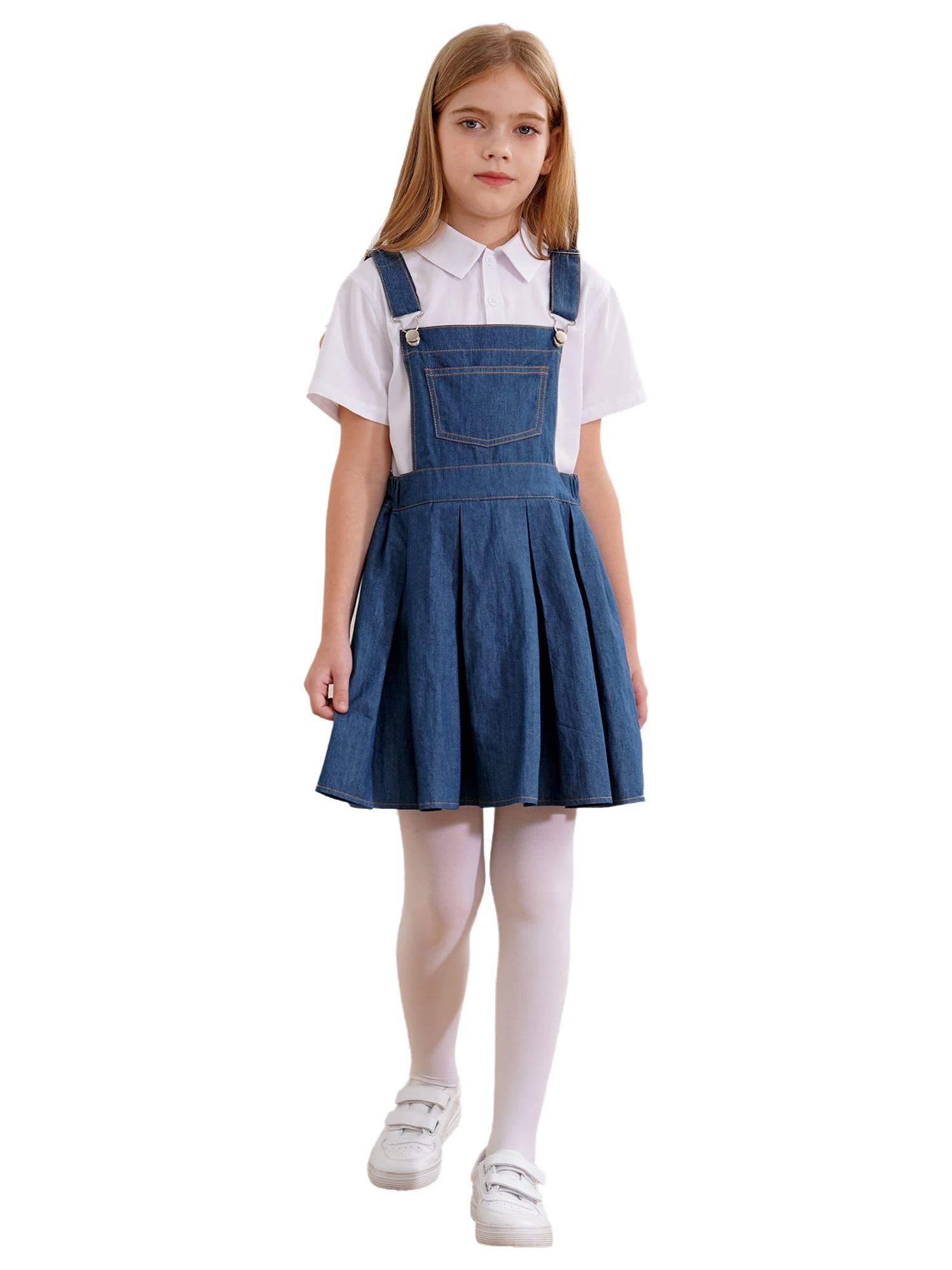 TiaoBug Little Girls Denim Overalls Dress Kids Suspender Skirt Summer ...