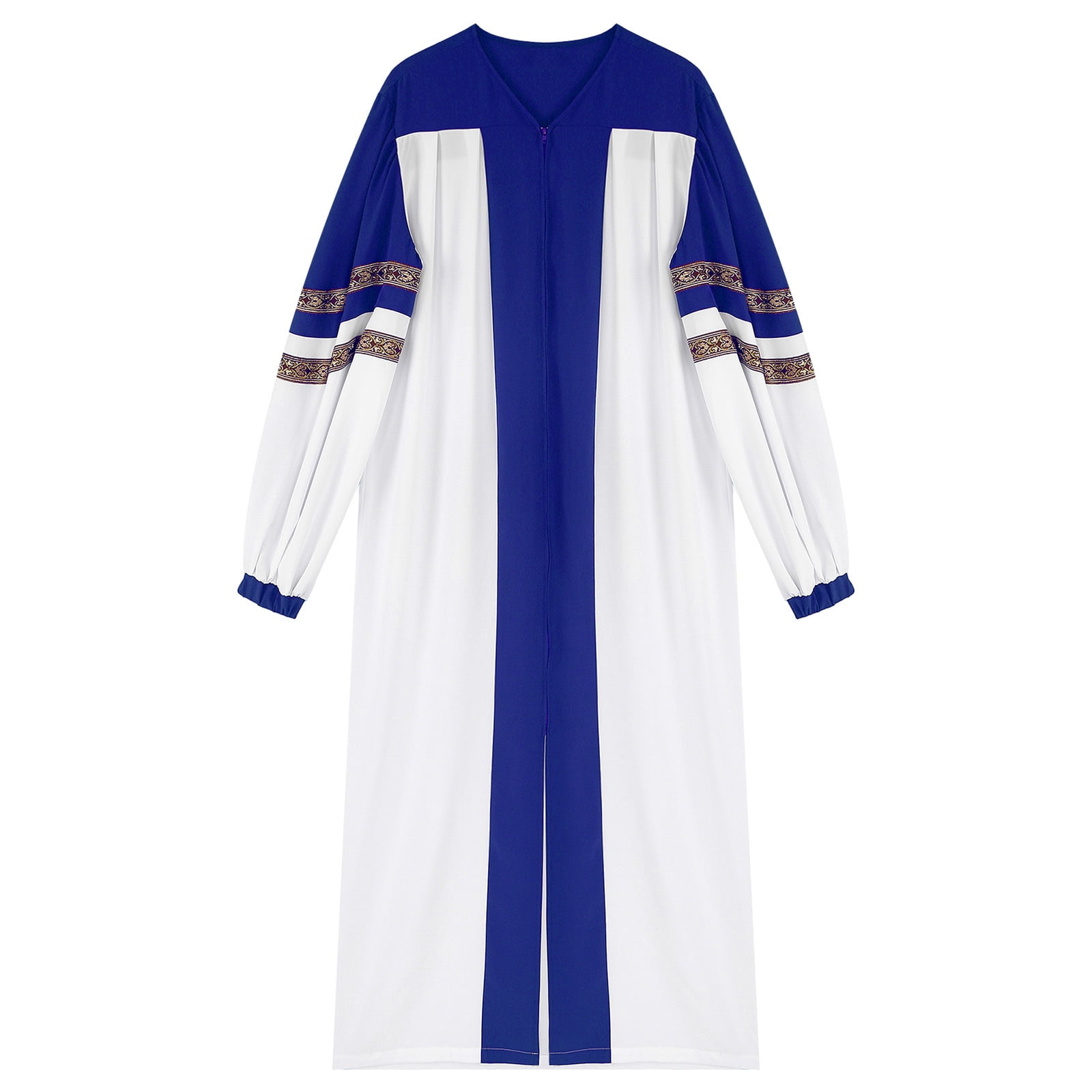 TiaoBug Men Color Block Clergy Church Robe Loose Fit Long Sleeve ...
