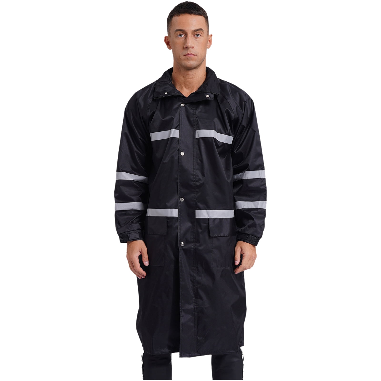 TiaoBug Men Raincoat Safety Work Rain Gear Waterproof Long Hooded Rain ...