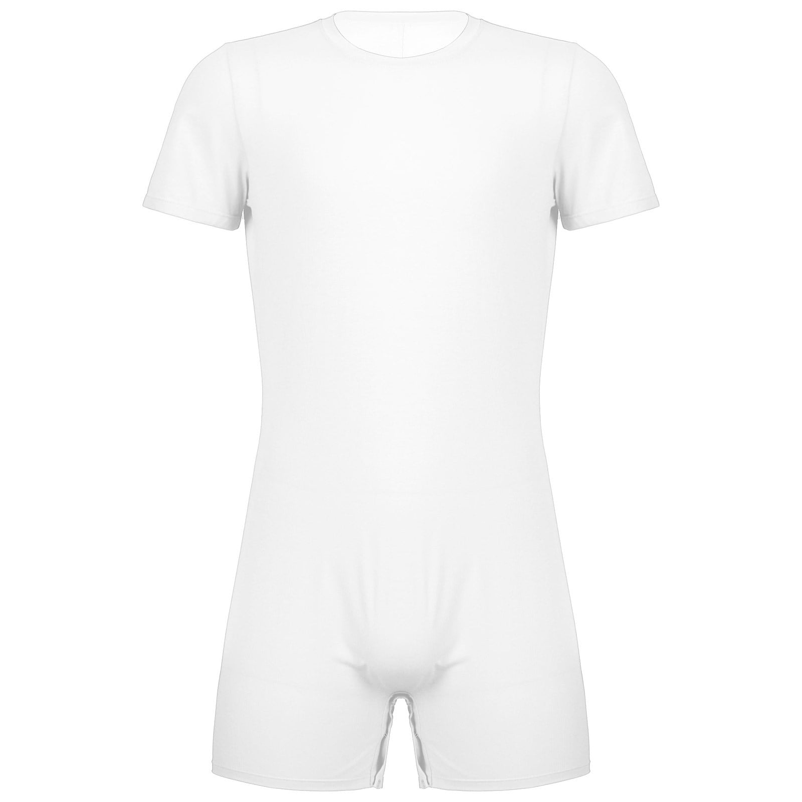 TiaoBug Men Short Sleeve Athletic Leotard Sports Bodysuit Gym ...