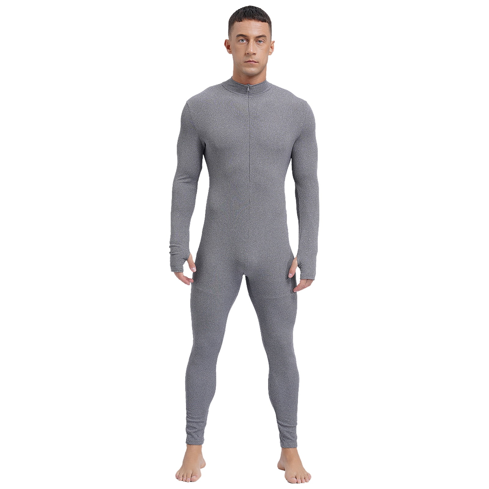 TiaoBug Men Spandex Athletic Jumpsuit Full Body Skin-Tight Unitards ...
