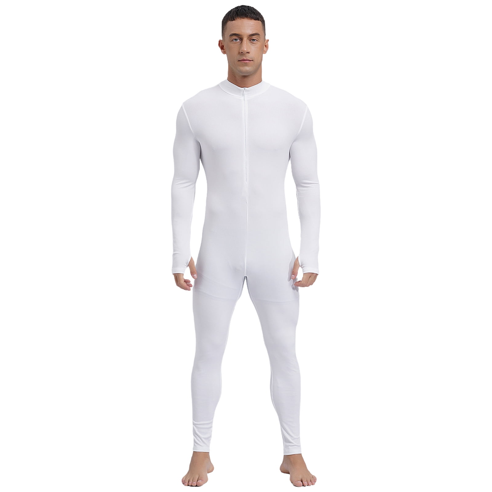 TiaoBug Men Spandex Athletic Jumpsuit Full Body Skin-Tight Unitards ...