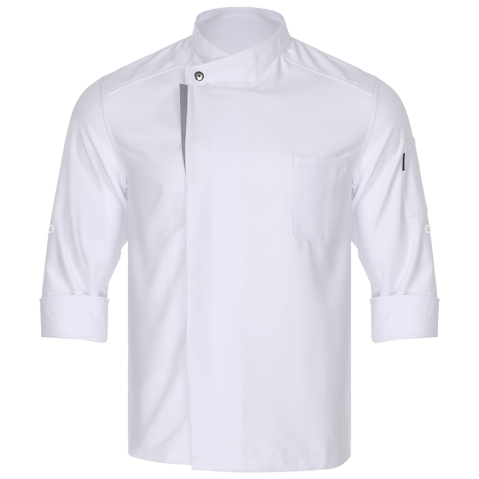 TiaoBug Men's Classic Chef Jacket Coat Long Sleeve Kitchen Uniform ...