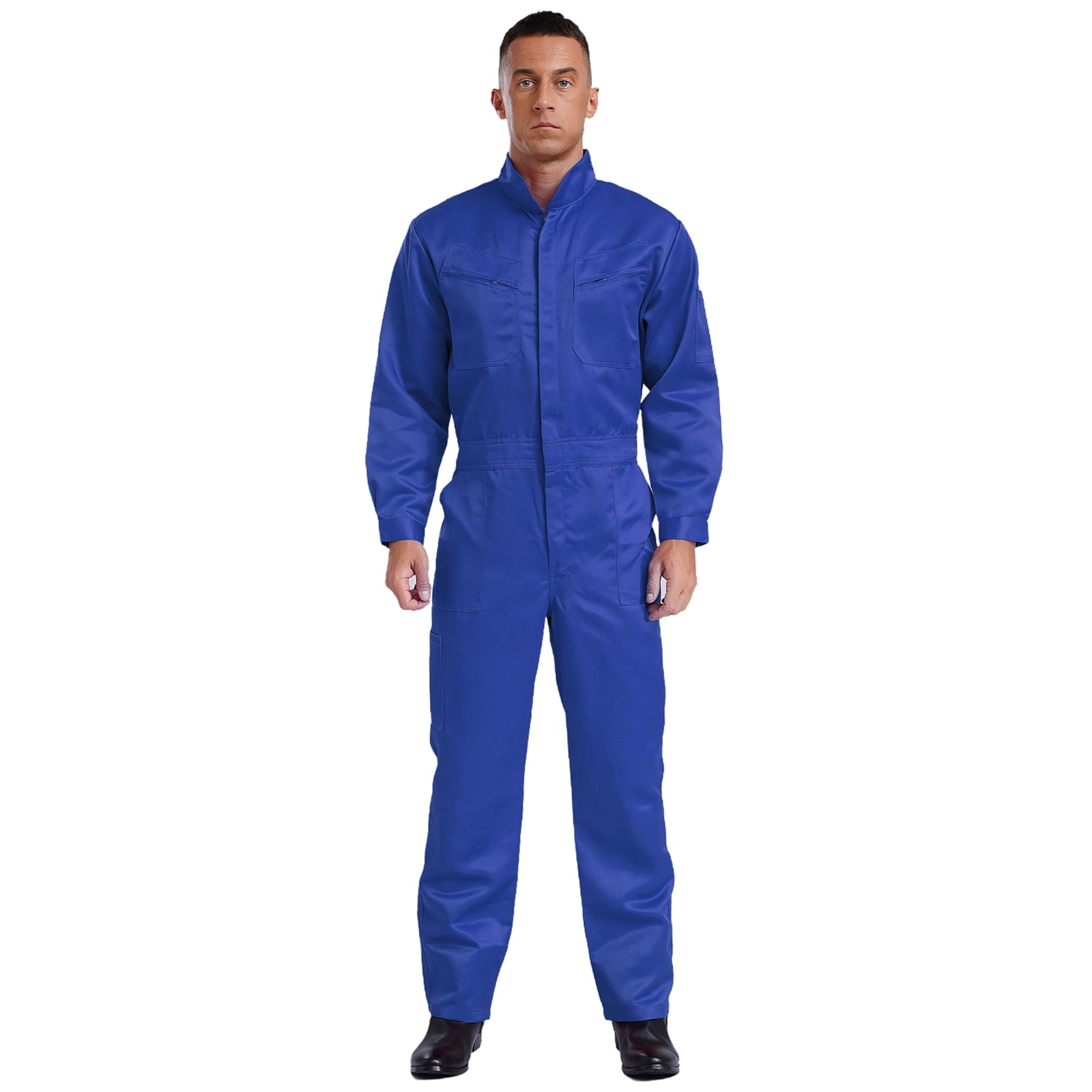 TiaoBug Men's Long Sleeve Coverall One Piece Overall Workwear Jumpsuits ...