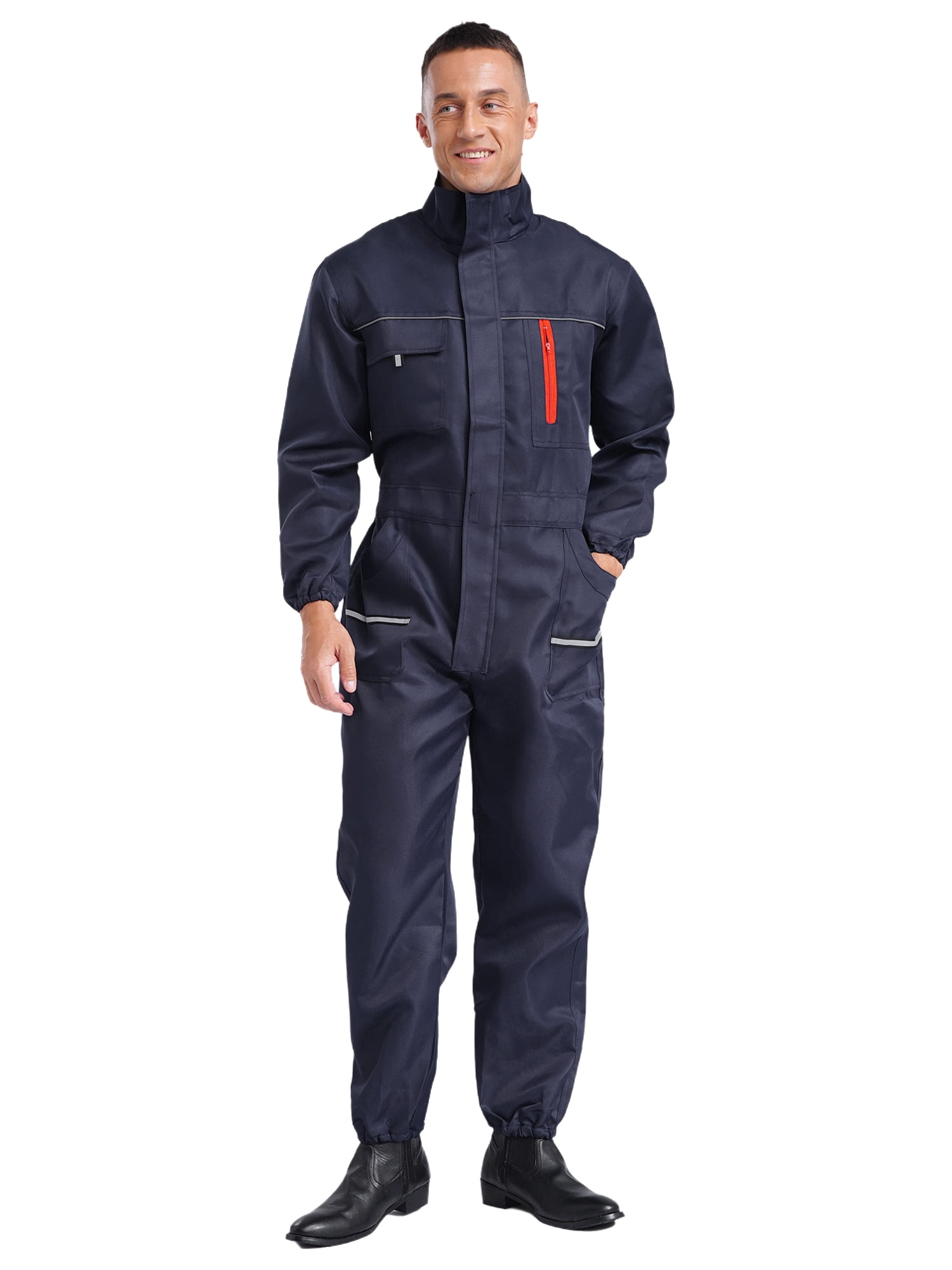 TiaoBug Men's Long Sleeve Industrial Coverall Safety Enhanced ...