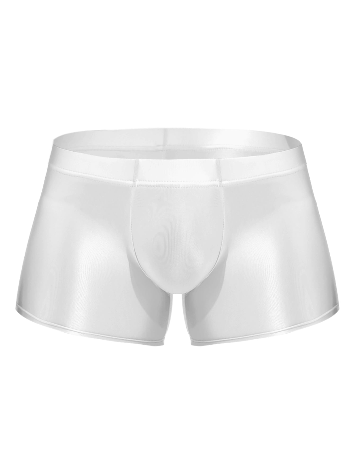 TiaoBug Men's Low Rise Glossy Bulge Pouch Boxer Brief Underwear ...