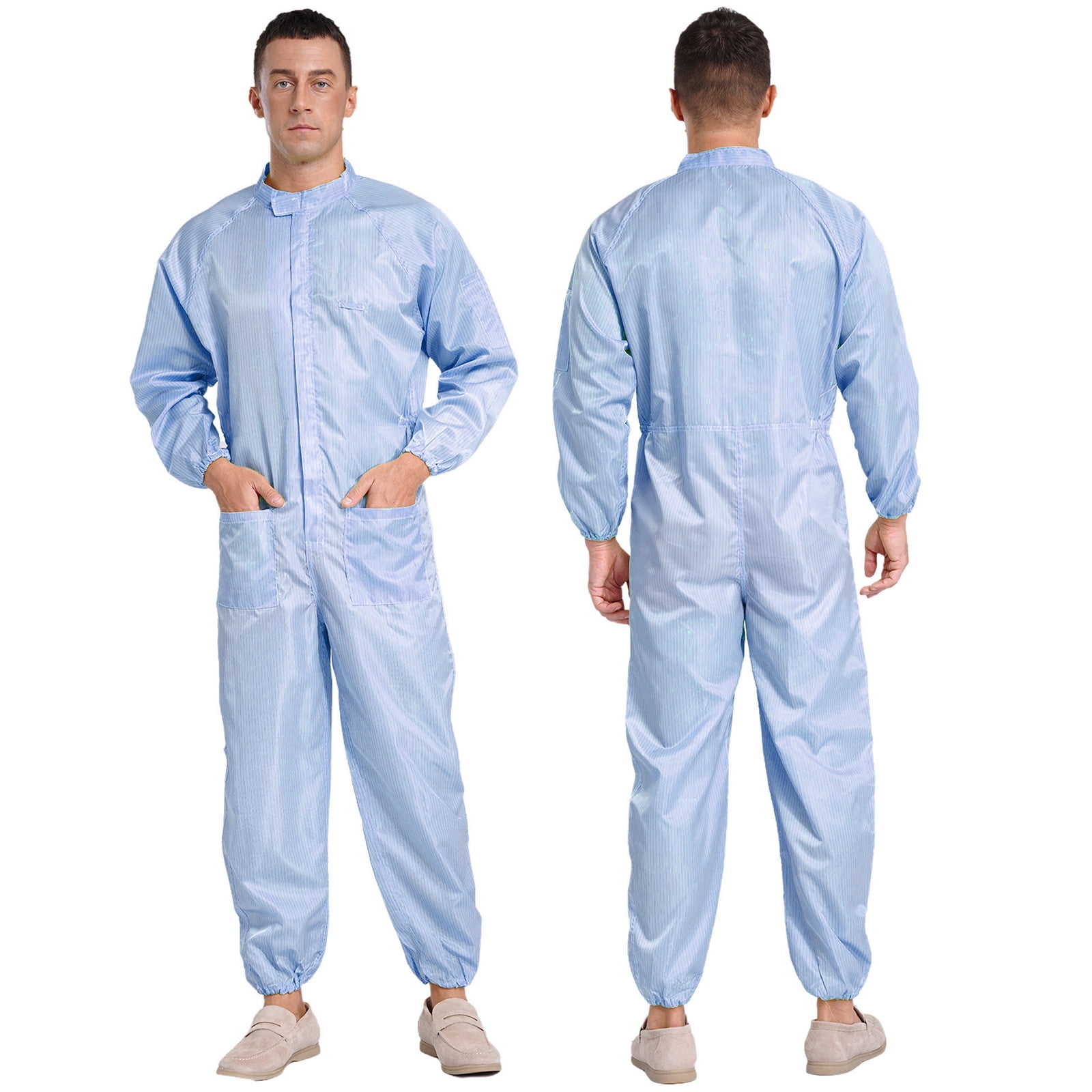 TiaoBug Men's One Piece Work Coveralls Jumpsuits Long Sleeves Front ...