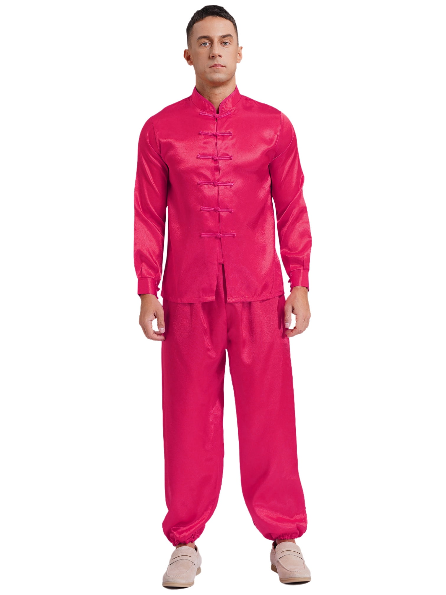TiaoBug Men's Tai Chi Uniform Chinese Traditional Qi Gong Martial Arts ...