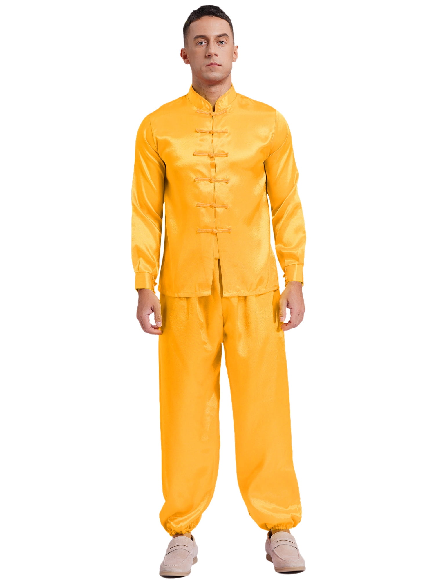 TiaoBug Men's Tai Chi Uniform Chinese Traditional Qi Gong Martial Arts ...