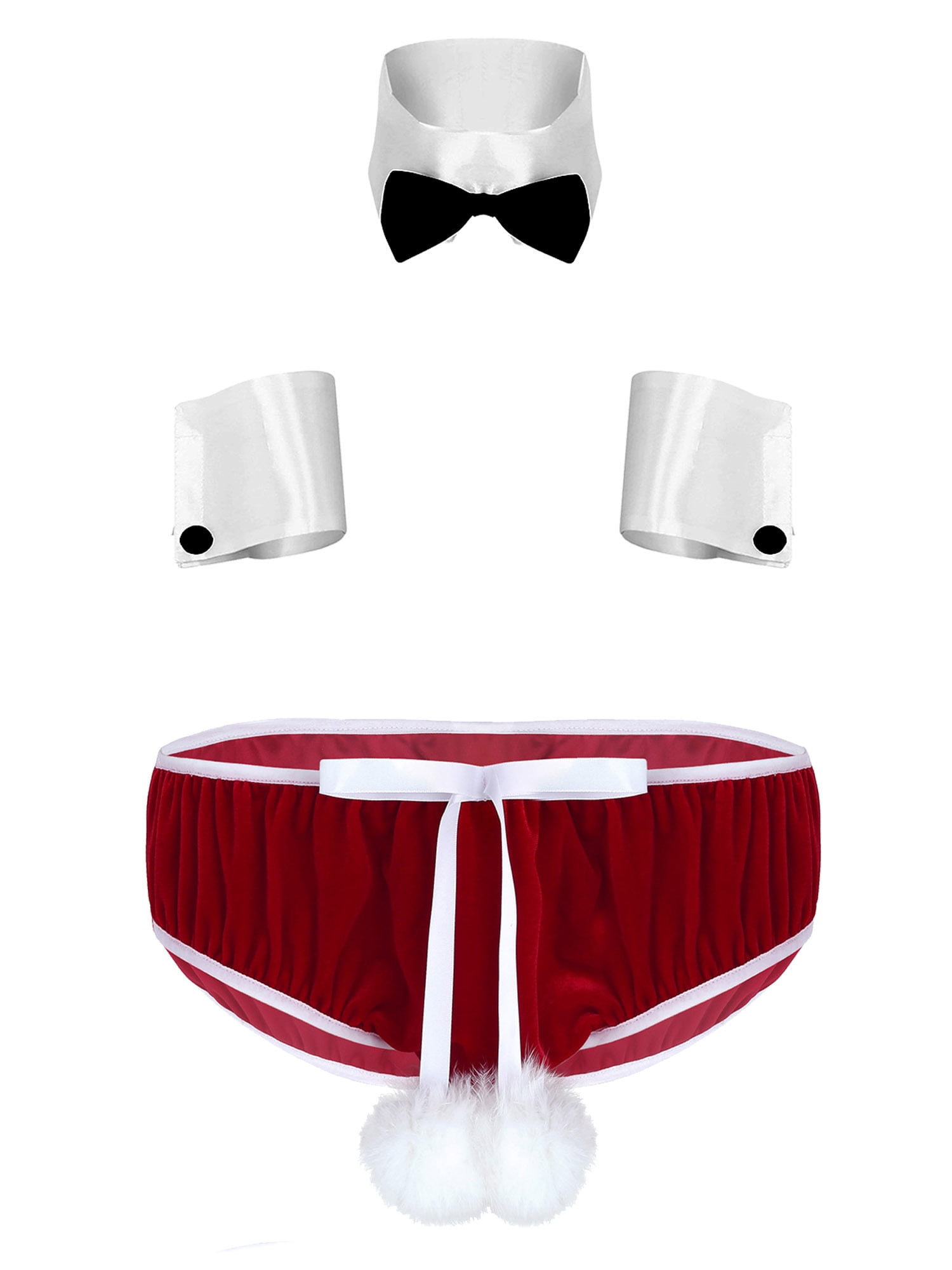 TiaoBug Mens Christmas Lingerie Costume Thong Briefs Underwear with ...