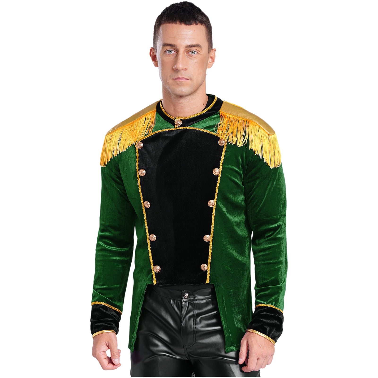 TiaoBug Mens Circus Drum Major Costume Adult Long Sleeve Drummer ...