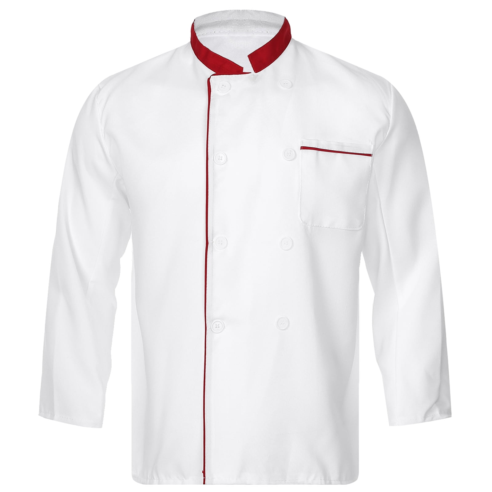 TiaoBug Unisex Long Sleeve Chef Jacket Double Breasted Chef Coat Cook ...
