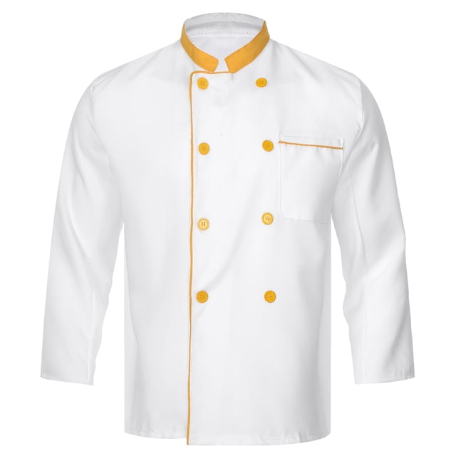 TiaoBug Unisex Long Sleeve Chef Jacket Double Breasted Chef Coat Cook ...