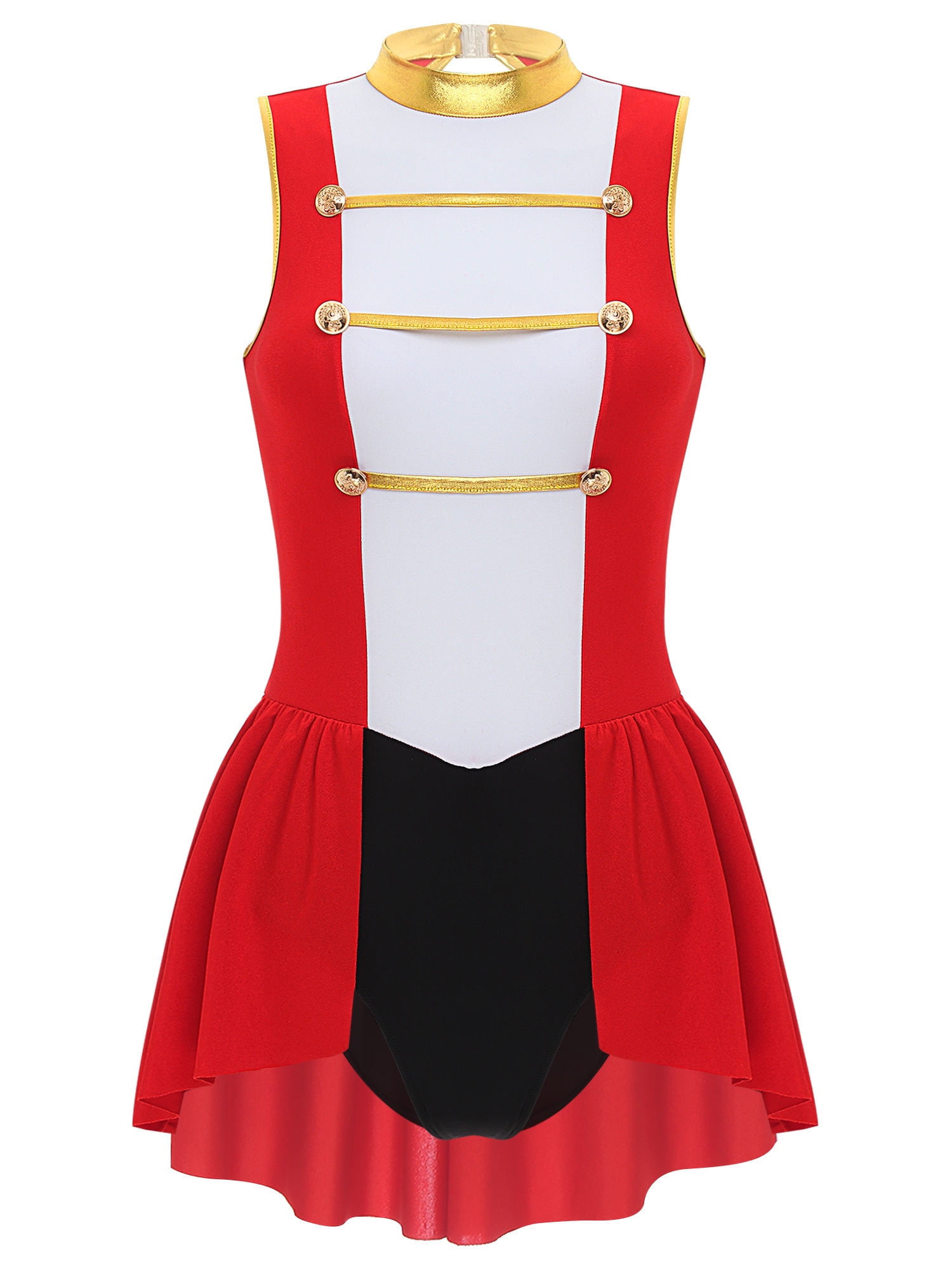 Tiaobug Women Circus Ringmaster Bodysuit, Sleeveless Leotard, Red ...