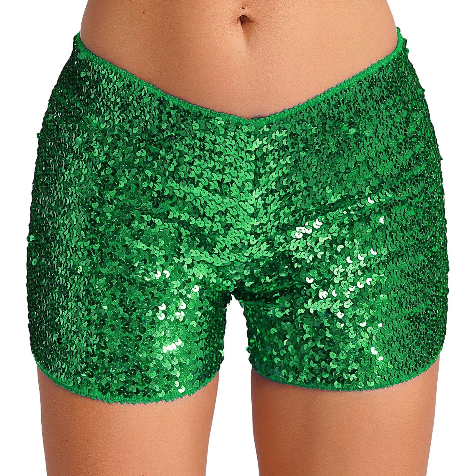 TiaoBug Women Sequin Mini Glitter Shorts 80S Fancy Dress Gothic Party ...