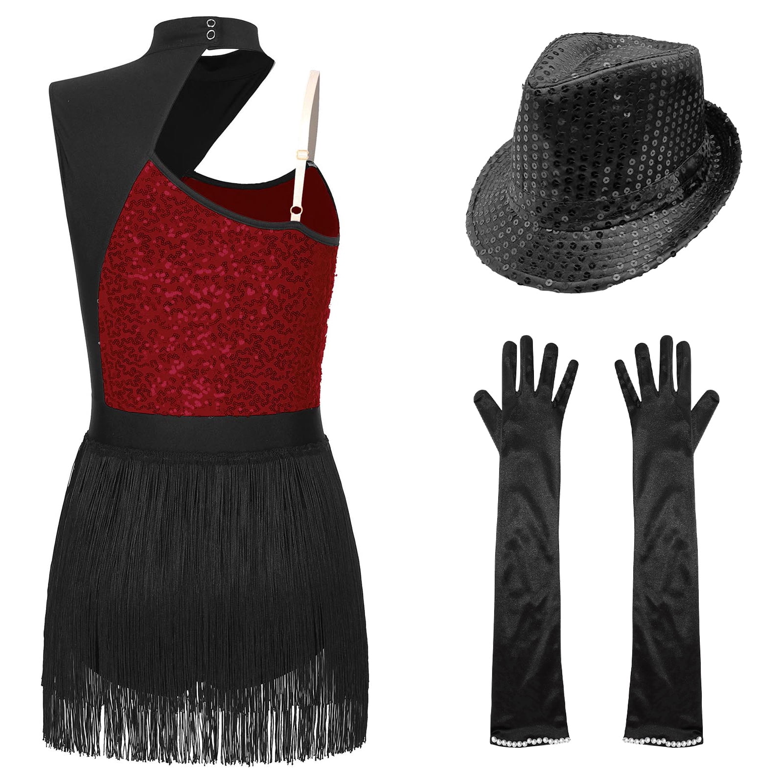 TiaoBug Women Sparkly Sequin Latin Jazz Dance Outfit Sleeveless Leotard ...