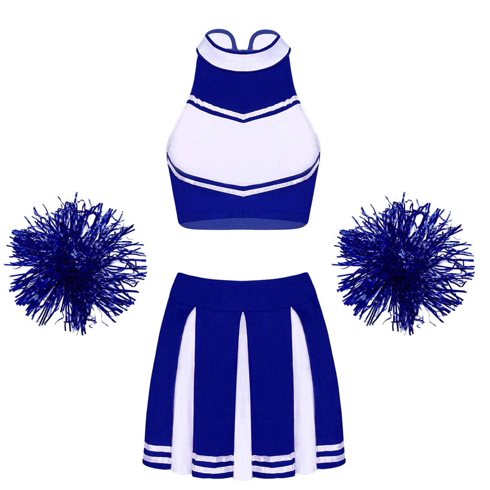 TiaoBug Women's Cheerleading UniformsCrop Top with Mini Skirt Musical ...