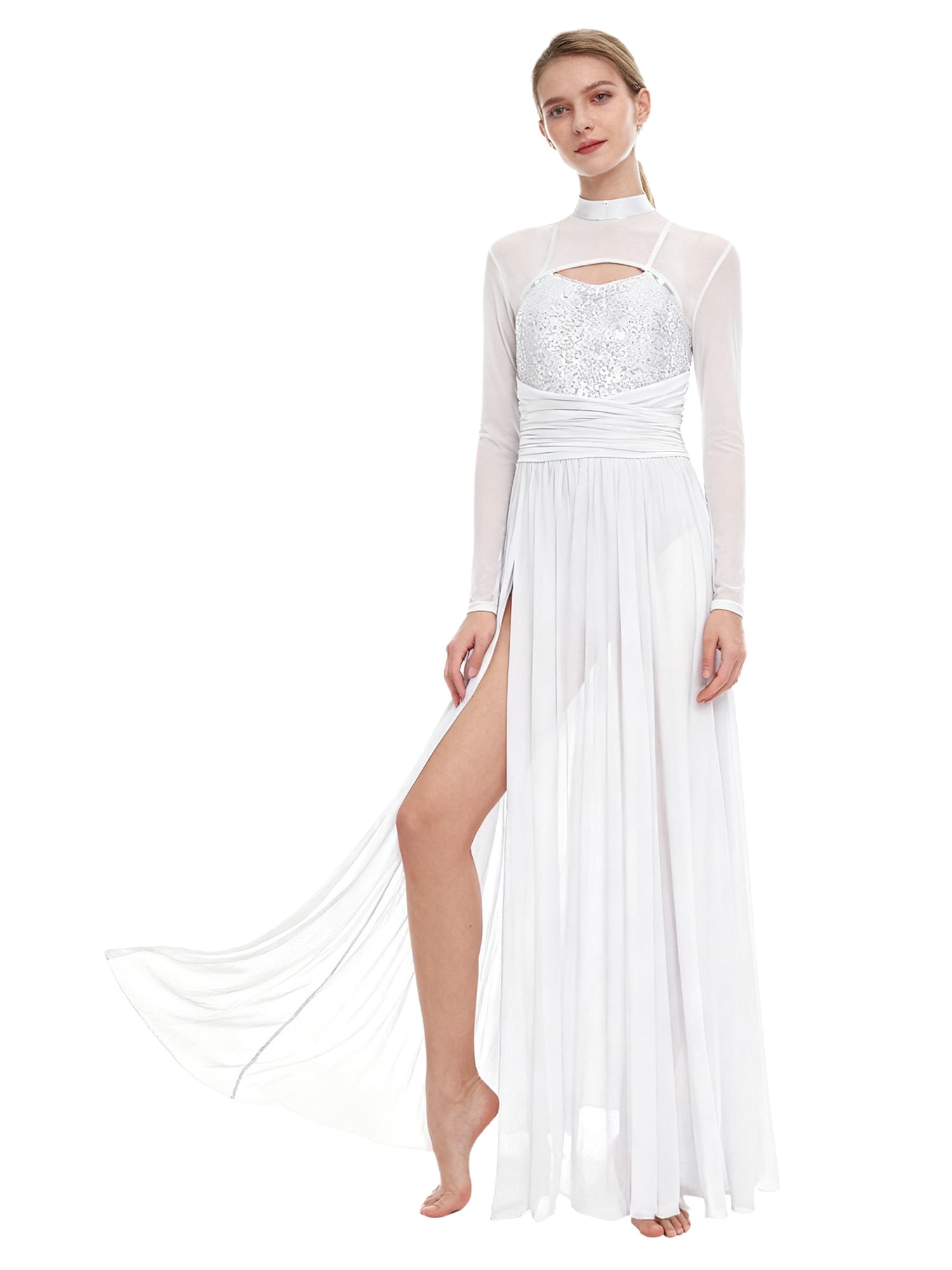 TiaoBug Women's Lyrical Dance Dress Modern Contemporary Dancewear ...