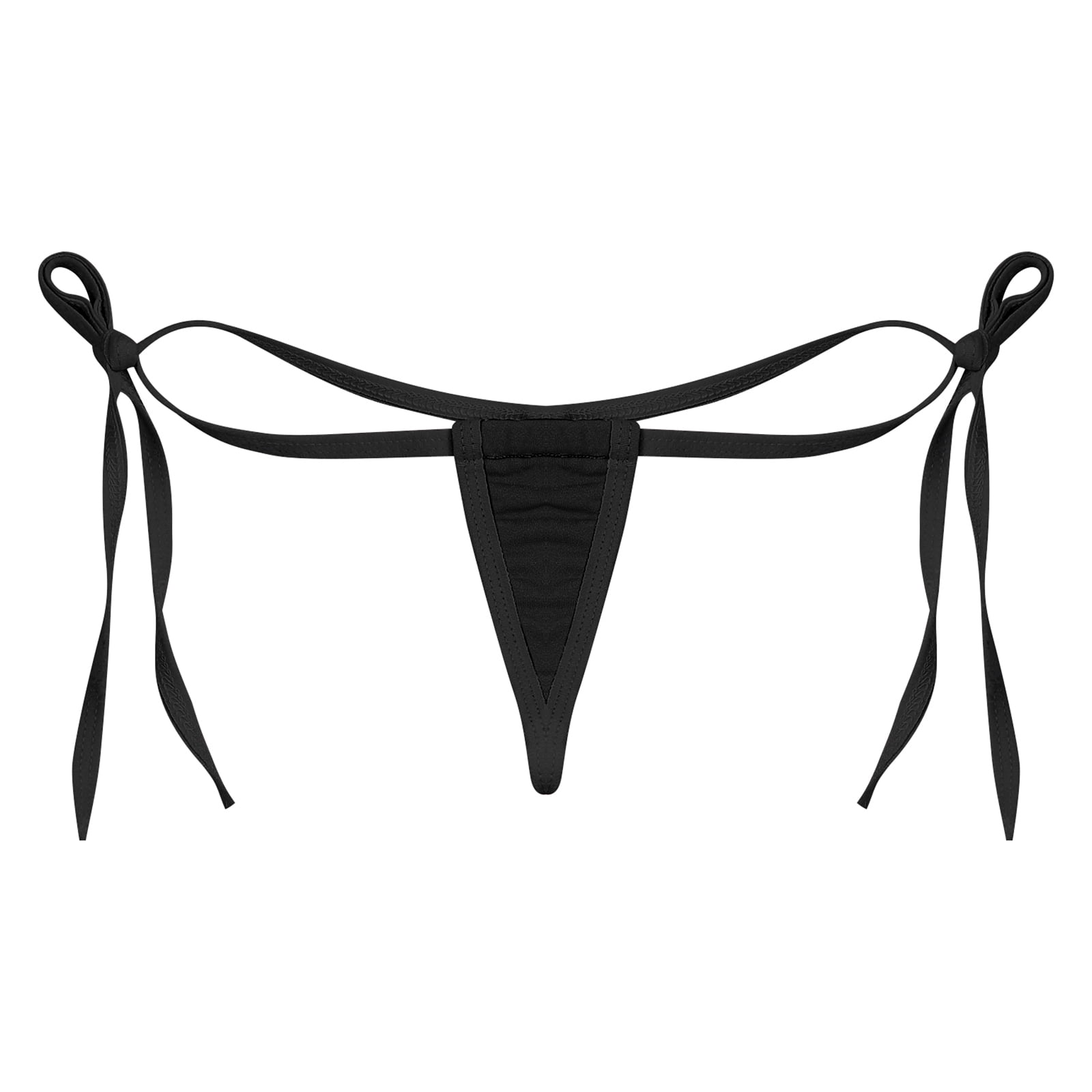 TiaoBug Women's Mini Micro T-Back Thong Low Waist Underwear Lace Up G ...