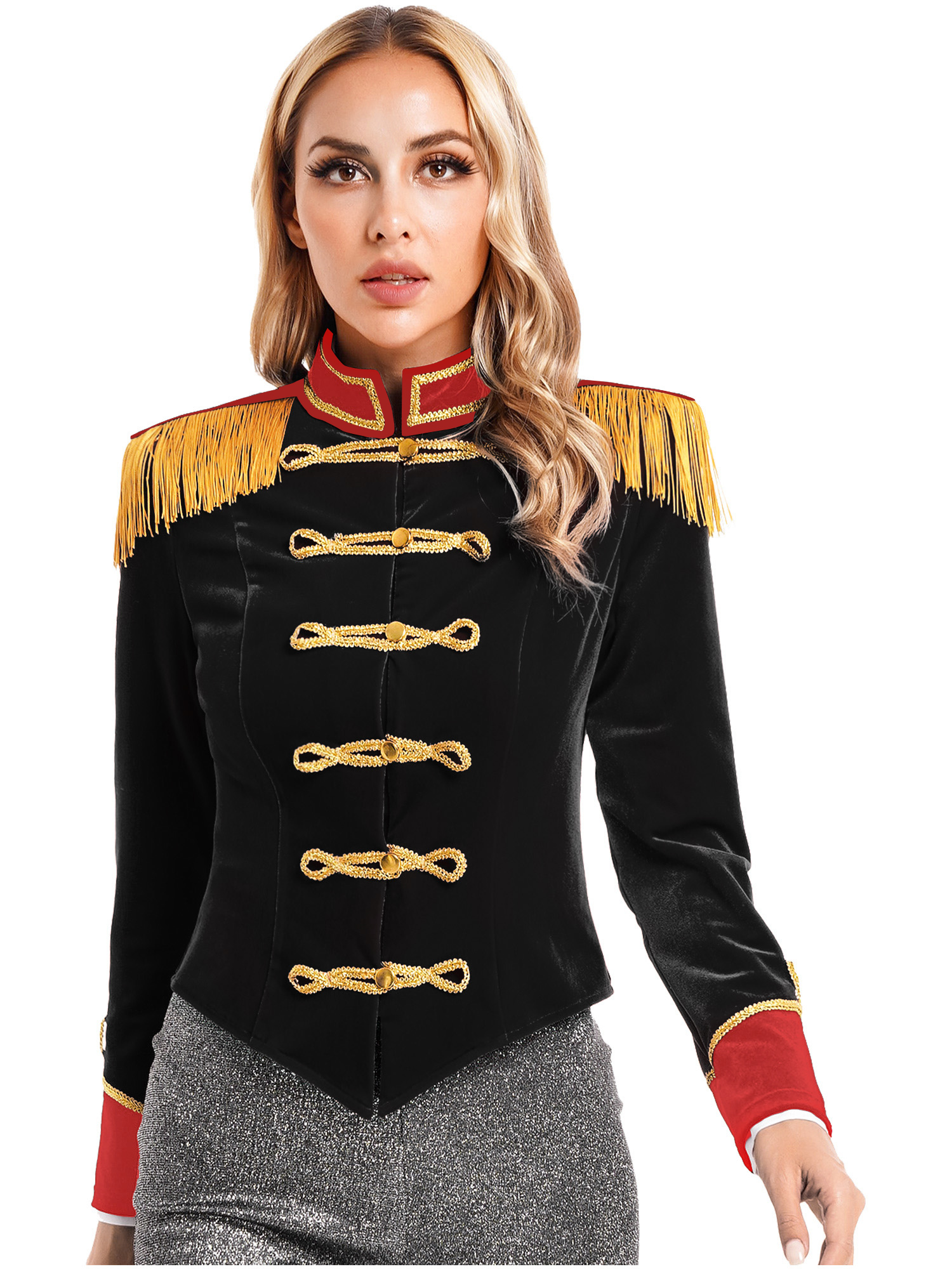 TiaoBug Women's Ringmaster Circus Tailcoat Role Play Costume Victorian ...